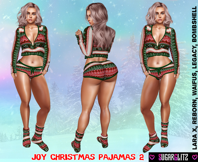 Second Life Marketplace - SugarGlitz - Joy Christmas Pajamas 2